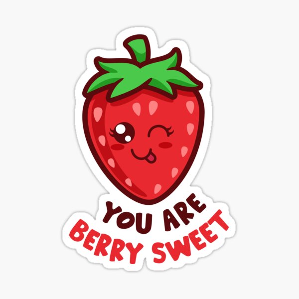 "Berry Sweet Cheesy Valentines Fruit Love Puns" Sticker for Sale by ...