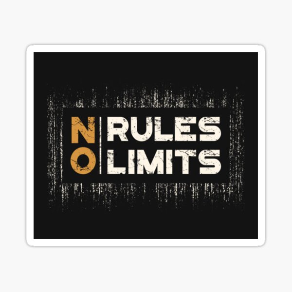 "no rules limits" Sticker for Sale by Unique7design | Redbubble