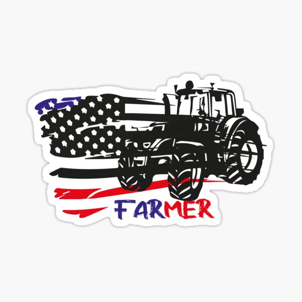 "Tractor American Flag cool" Sticker by msd-shop | Redbubble