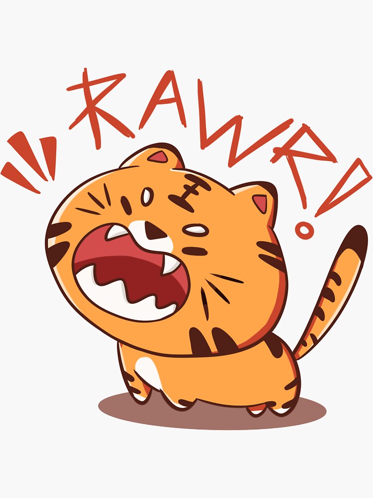 "Chibi Cartoon Tiger" Sticker for Sale by trcwen | Redbubble