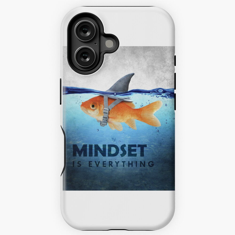 "Mindset Is Everything Fish And Shark Illustration Motivation" Poster ...