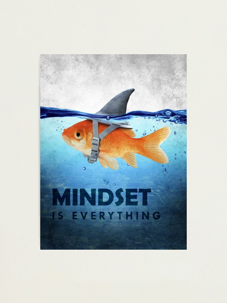 "Mindset Is Everything Fish And Shark Illustration Motivation ...