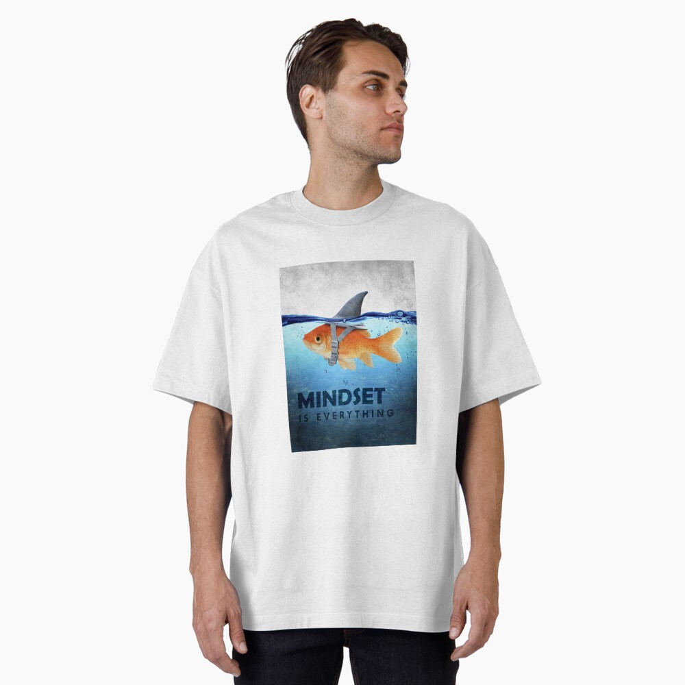 "Mindset Is Everything Fish And Shark Illustration Motivation" Sticker ...