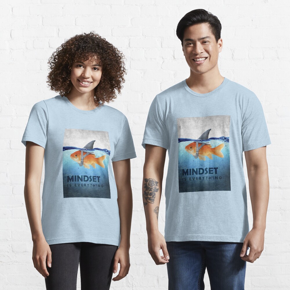 "Mindset Is Everything Fish And Shark Illustration Motivation" Poster ...
