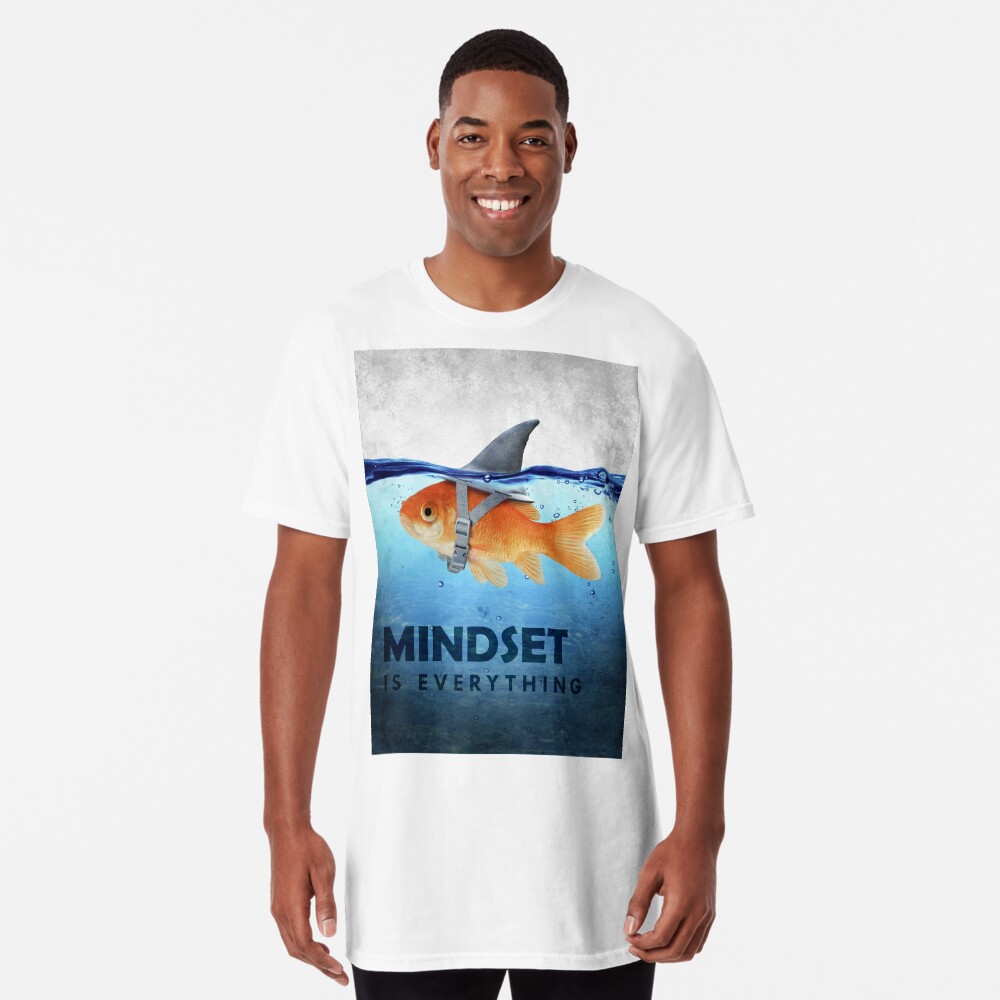 "Mindset Is Everything Fish And Shark Illustration Motivation" Poster ...