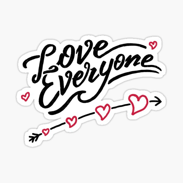 "Love Everyone Like Jesus Hand Lettering Valentine's Day Gift" Sticker ...