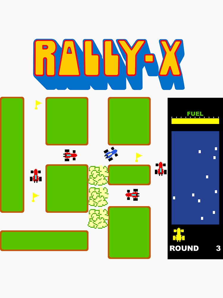 "RETRO ARCADE RALLY X - VECTOR ILLUSTRATION" Sticker for Sale by ...