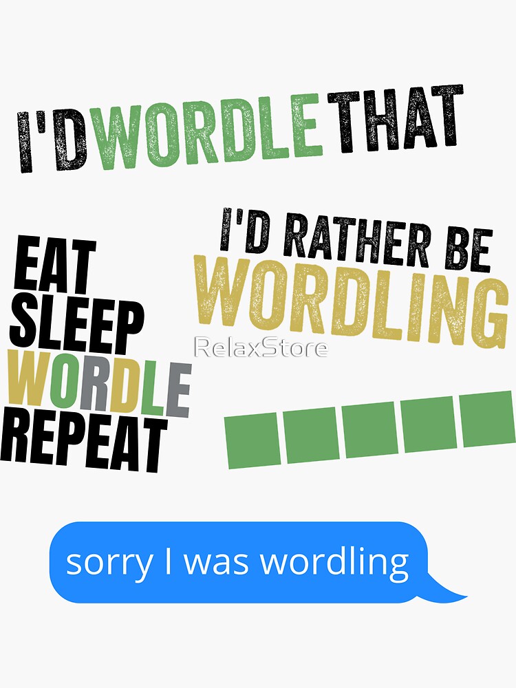 "Wordle pack" Sticker for Sale by RelaxStore | Redbubble