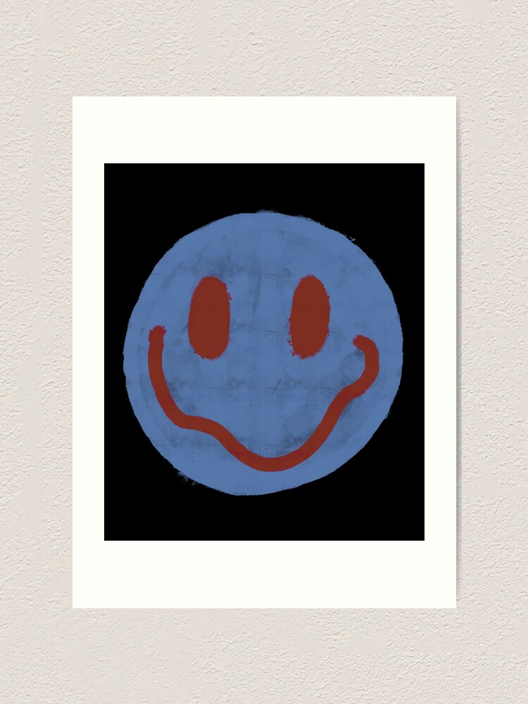 "Blue and Maroon Smiley Face" Art Print for Sale by JadasArtDesigns ...