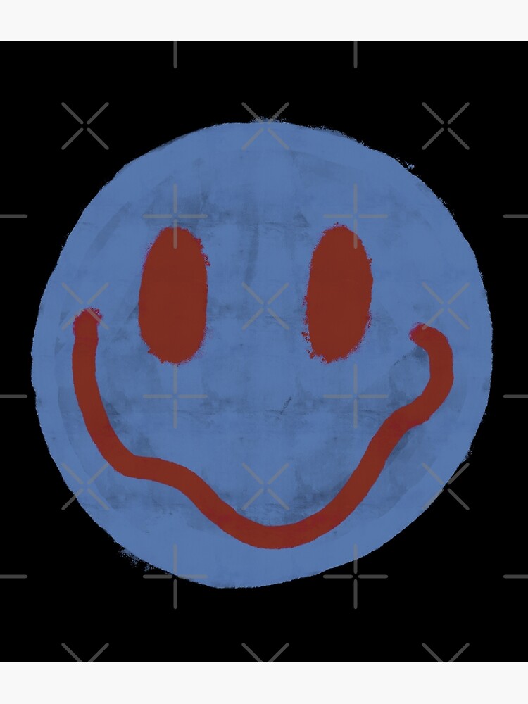 "Blue and Maroon Smiley Face" Art Print for Sale by JadasArtDesigns ...