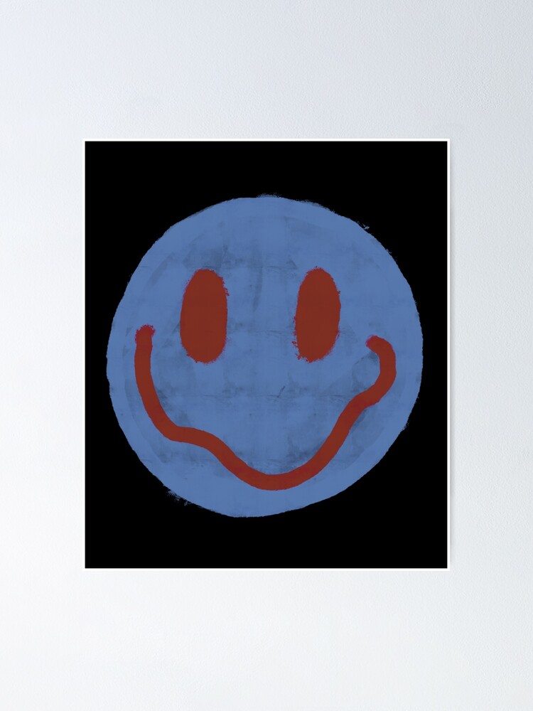 "Blue and Maroon Smiley Face" Poster for Sale by JadasArtDesigns ...