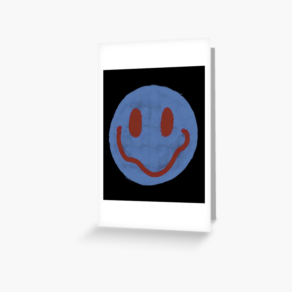 "Blue and Maroon Smiley Face" Greeting Card for Sale by JadasArtDesigns ...