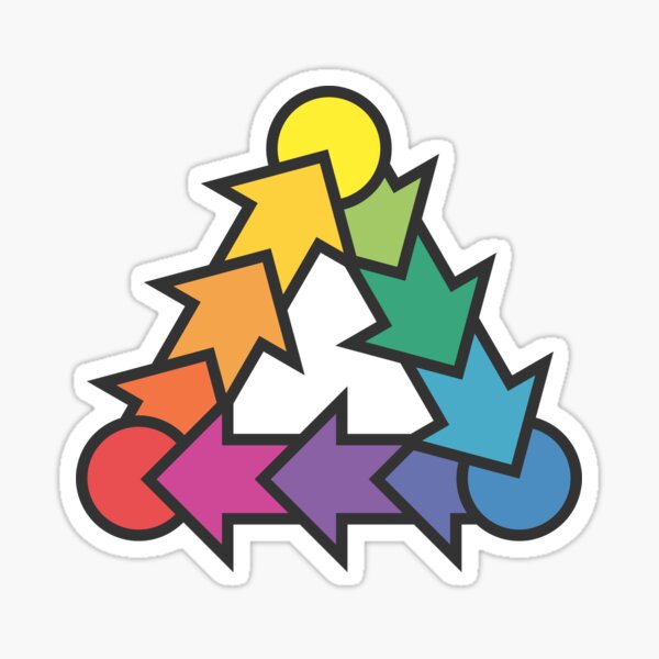 "Relocation triangle" Sticker by emilegraphics | Redbubble