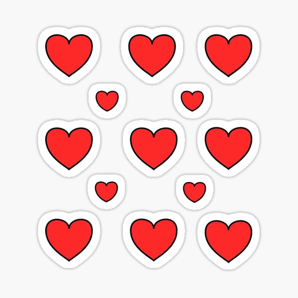 "Little Red Hearts" Sticker for Sale by SupMicArt | Redbubble