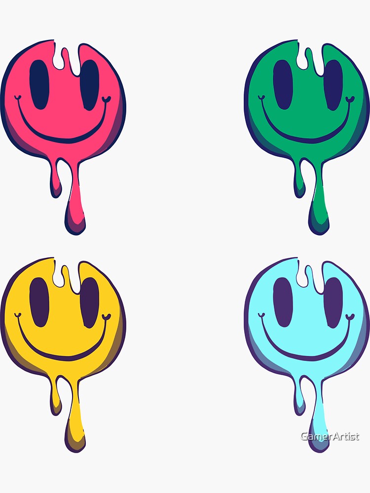 "Drippy Smiley Face" Sticker by GamerArtist | Redbubble
