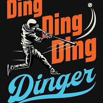 "Dinger Home Run Baseball Player Fan Enthusiast" Sticker for Sale by ...