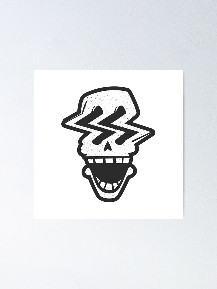 Póster «Calavera de falla rota aterradora vintage» de Vector-Vision ...