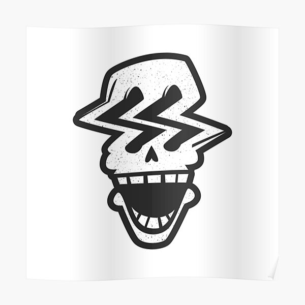 Póster «Calavera de falla rota aterradora vintage» de Vector-Vision ...