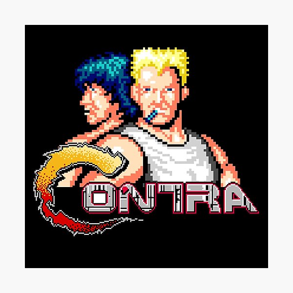 Lámina fotográfica «RETRO ARCADE CONTRA - PIXEL ART - ILUSTRACIÓN ...