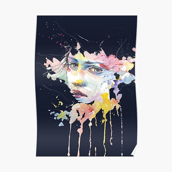"Fashic Women Face - water color Girl Face" Poster for Sale by kratoast ...