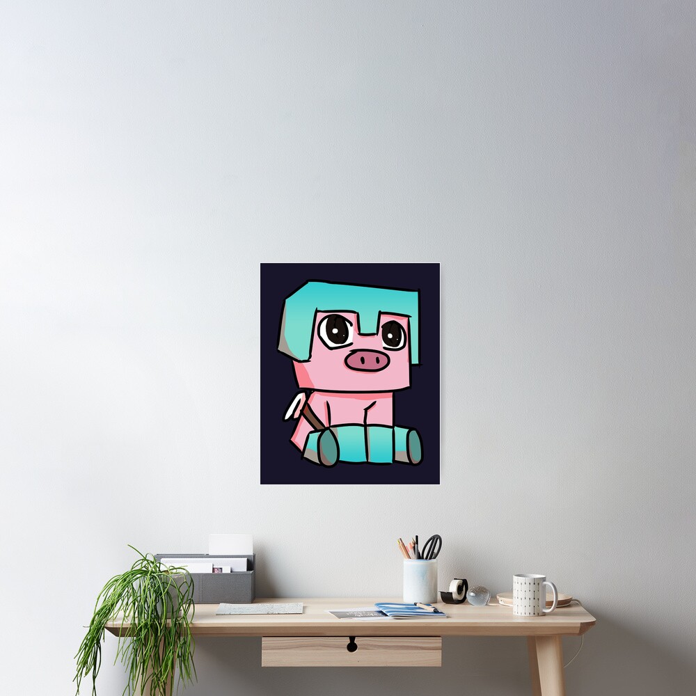 "Cute Minecraft Pig" Poster by ddkart | Redbubble