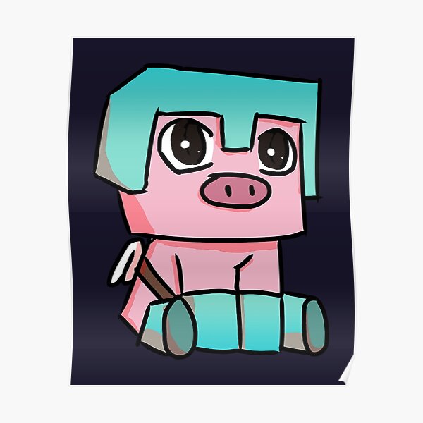 "Cute Minecraft Pig" Poster by ddkart | Redbubble