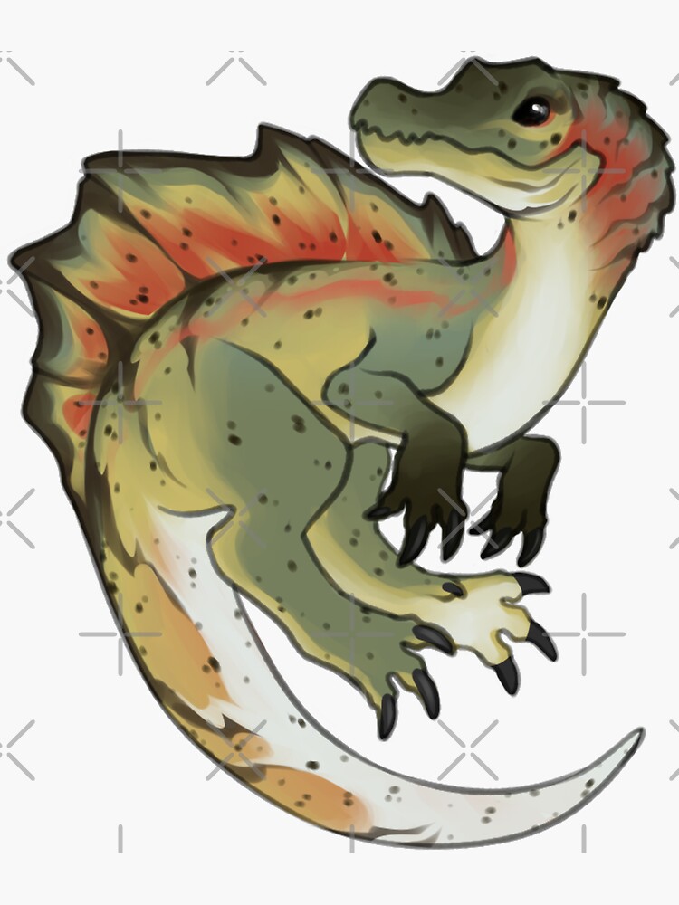 "Chibi Trout Spinosaurus" Sticker for Sale by FossilizeAmber | Redbubble