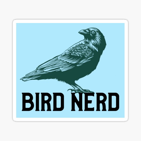 "Vintage Bird Nerd Blue Victorian Birdwatching Design " Sticker for ...