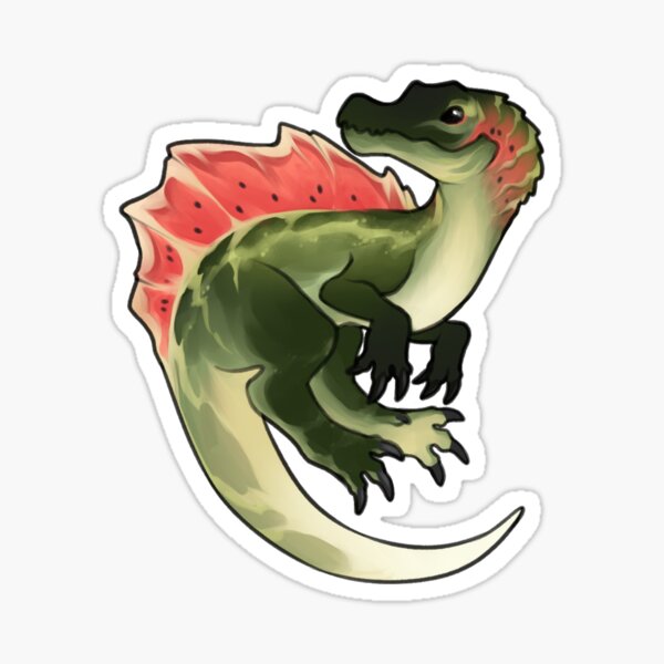 "Chibi Watermelon Spinosaurus" Sticker for Sale by FossilizeAmber ...
