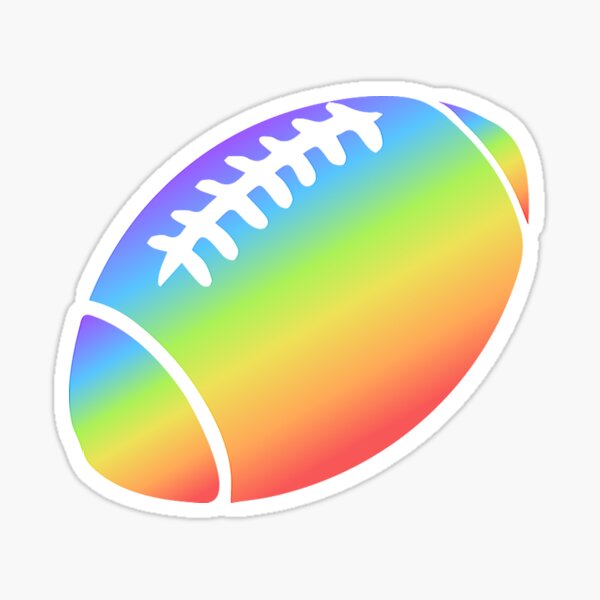 "Rainbow Rugby Ball" Sticker by uchicagorugby | Redbubble
