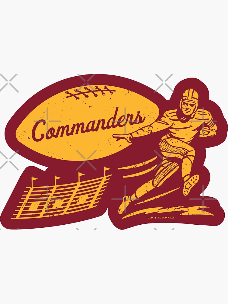 "Vintage Football - Washington Commanders (Yellow Commanders Wordmark ...