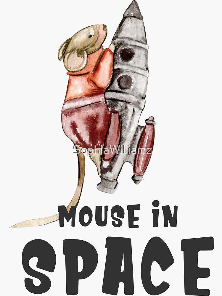 "Mouse in space - mouse flying on rocket " Sticker for Sale by ...