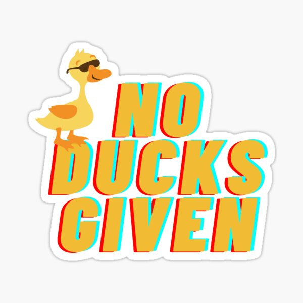 "No Ducks Given - Cute Duck With Glasses" Sticker for Sale by Avani01 ...
