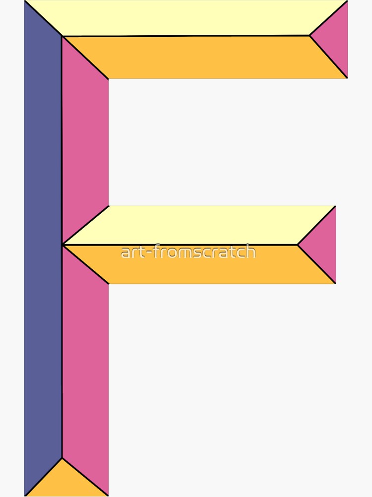 "Geometric Letter F (Purple)" Sticker by art-fromscratch | Redbubble