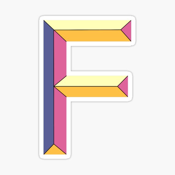 "Geometric Letter F (Purple)" Sticker by art-fromscratch | Redbubble