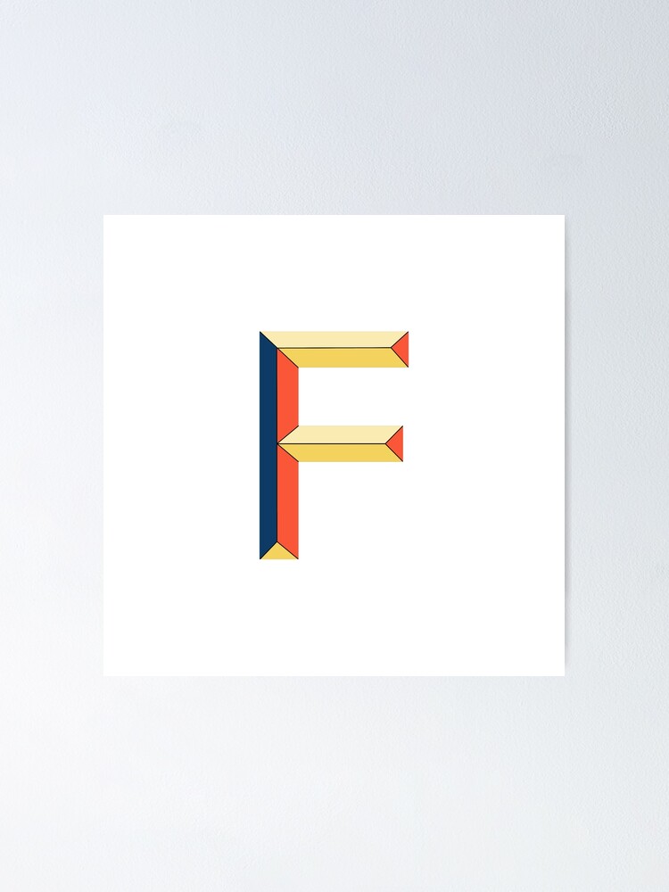 "Geometric Letter F (Red)" Poster for Sale by art-fromscratch | Redbubble