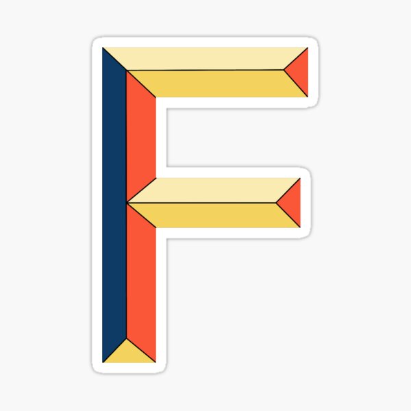 "Geometric Letter F (Red)" Sticker for Sale by art-fromscratch | Redbubble