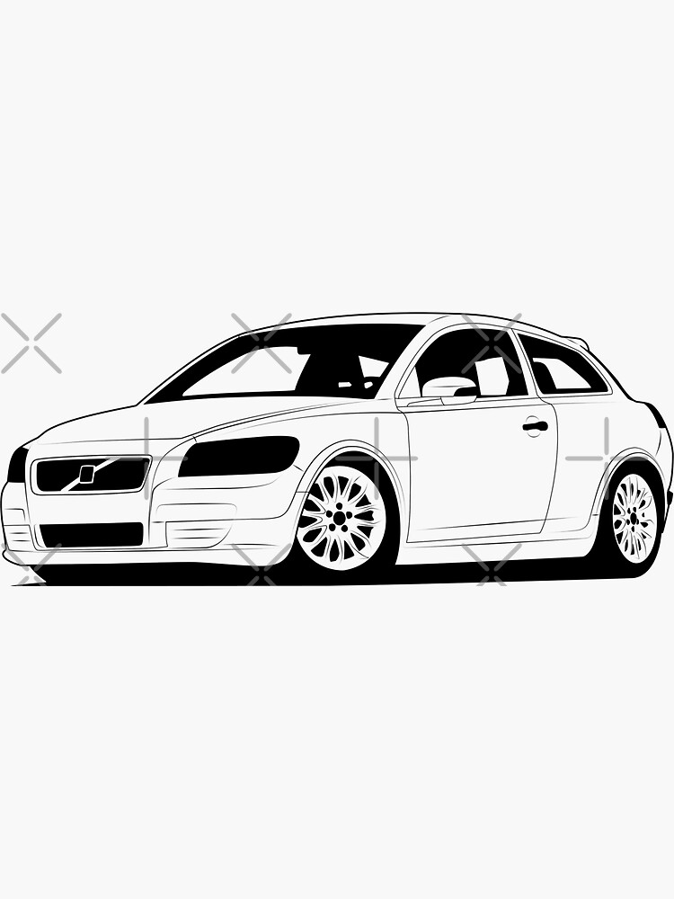 "Volvo C30 Silhouette" Sticker by citroenc5 | Redbubble