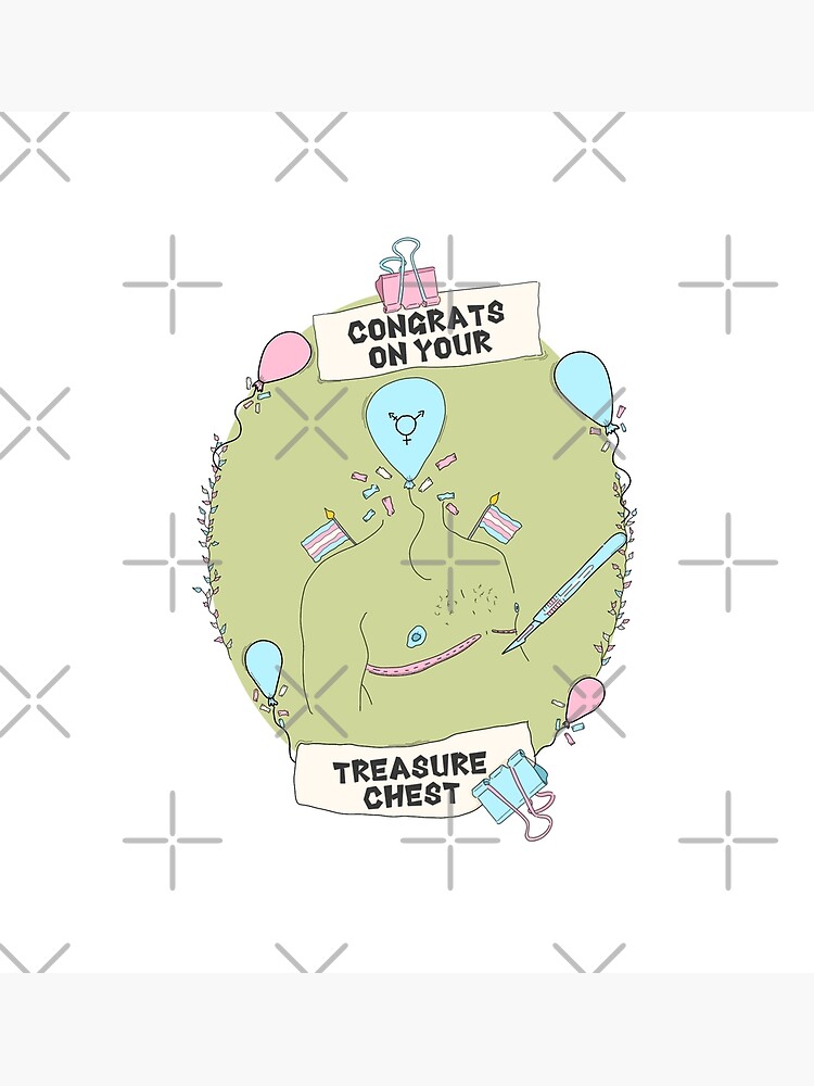 "Trans Top Surgery Celebration - Post-op Treasure Chest" Metal Print by ...