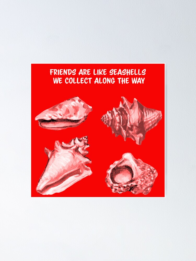 "Red Friends are like seashells we collect along the way, Shells ...