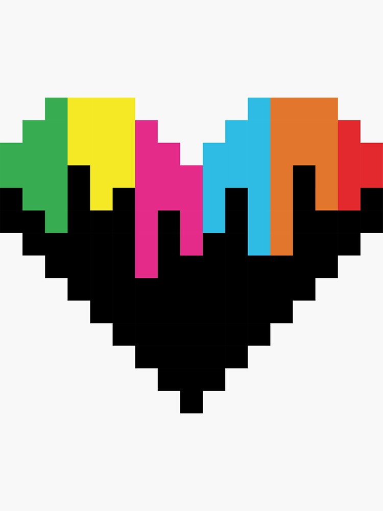 "Melting Pixel Heart" Sticker for Sale by Manpixel | Redbubble