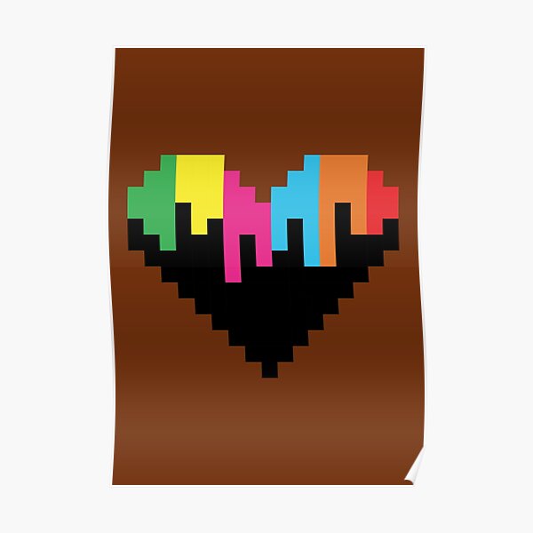 "Melting Pixel Heart" Poster for Sale by Manpixel | Redbubble