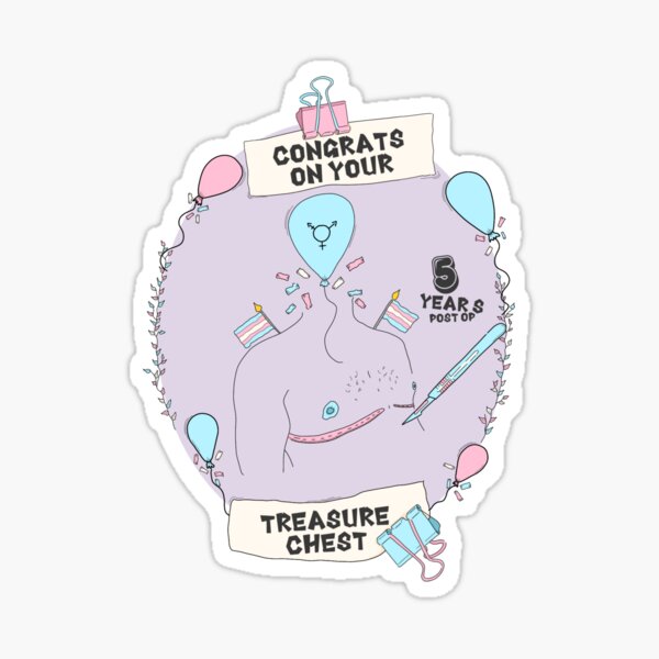 "Trans Top Surgery Celebration - 5 years Post-op " Sticker by Koiboi11 ...