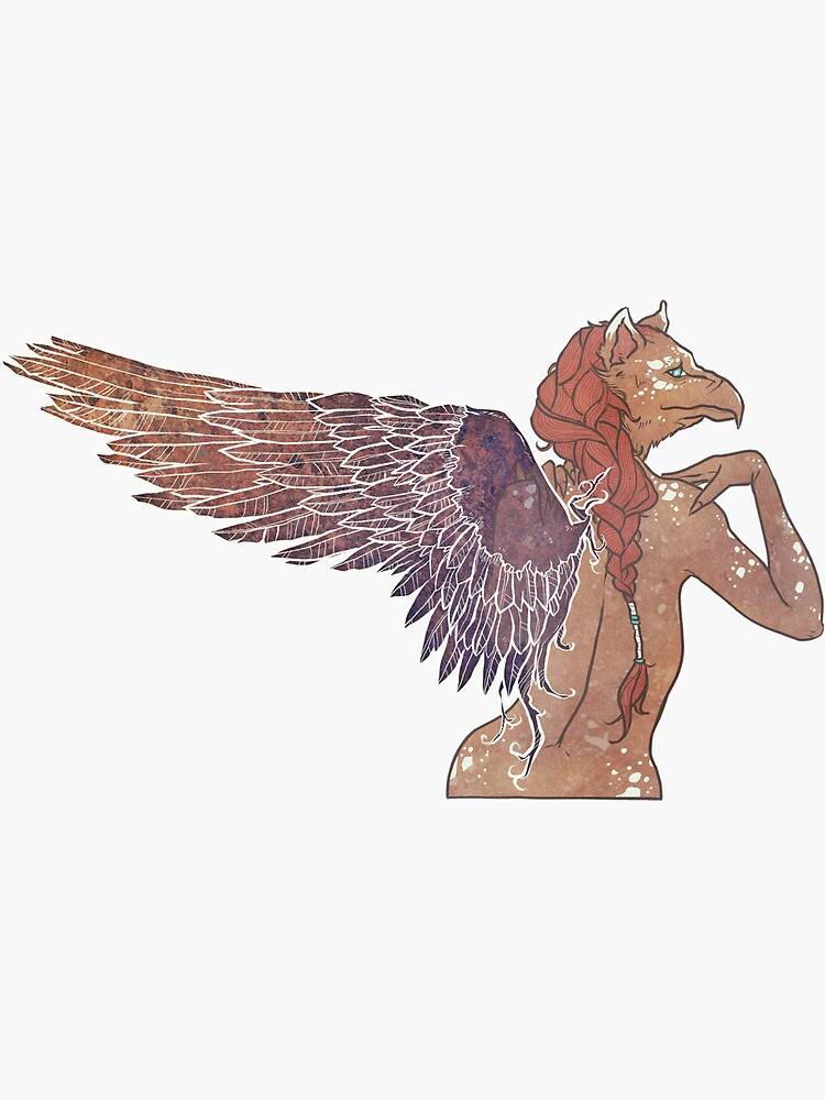 "One Winged Bird Creature" Sticker by ArtPau | Redbubble