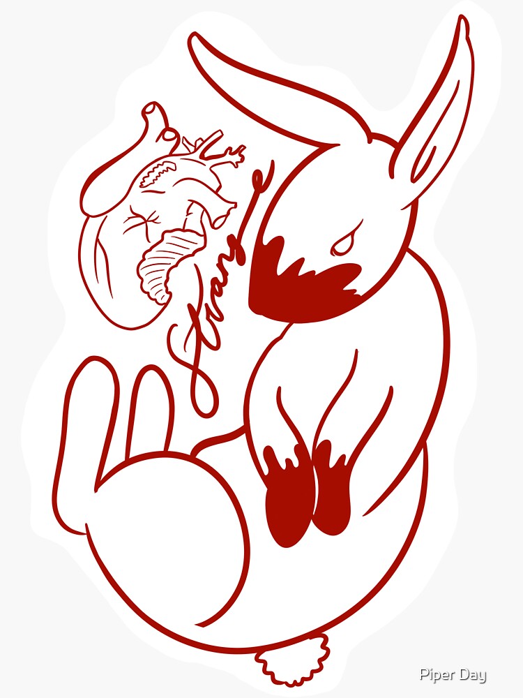 "Carnivorous Rabbits are Strange" Sticker by goghingvirtual | Redbubble
