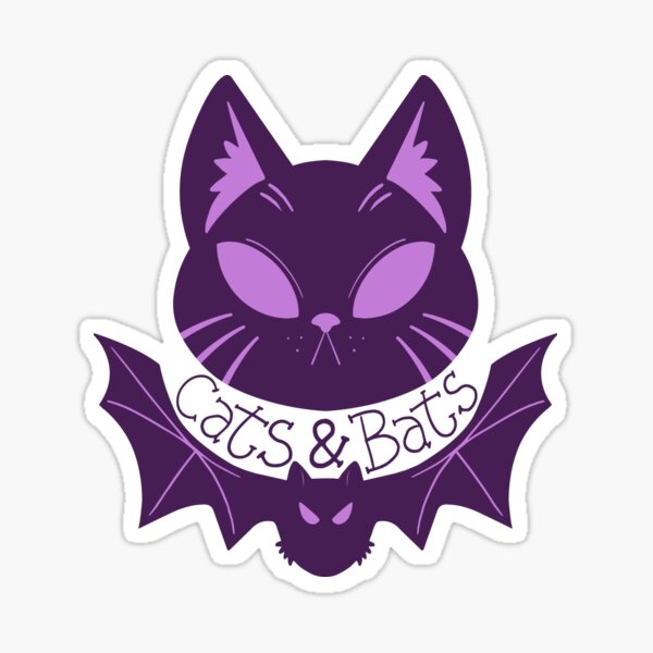 "Cats & Bats" Sticker for Sale by agenthazel | Redbubble