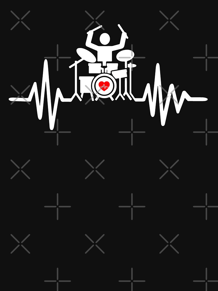 "Drummer Heartbeat for Drummers Percussionist Feel a Beat" T-shirt for ...