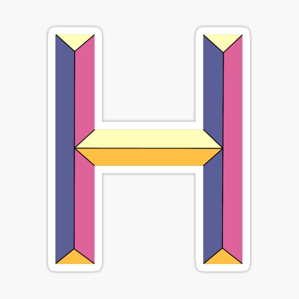 "Geometric Letter H (Purple)" Sticker by art-fromscratch | Redbubble