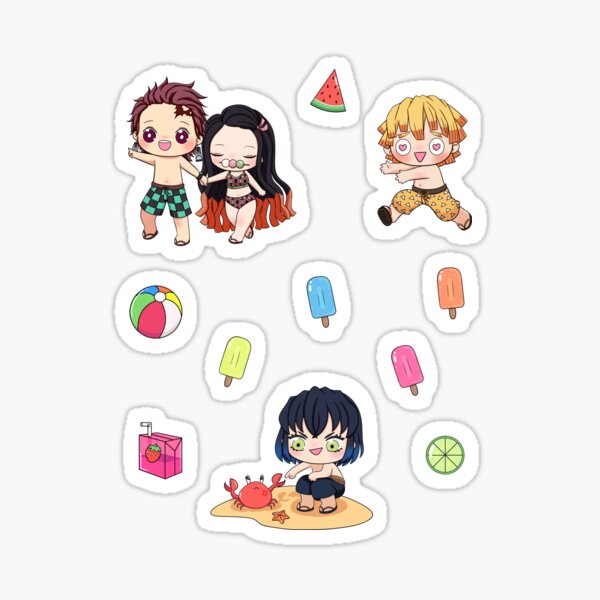 "Summer Slayers" Sticker for Sale by ZhenniArt | Redbubble