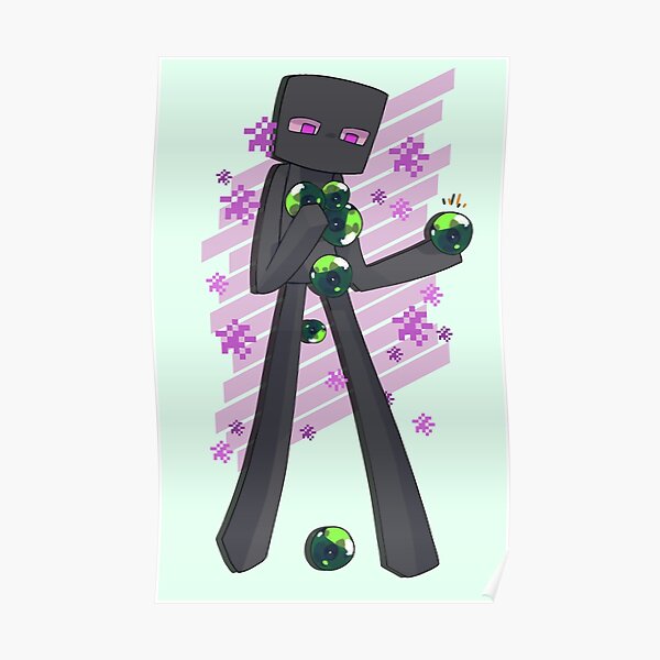 "Enderman Minecraft and Ender Pearls" Poster for Sale by ddkart | Redbubble